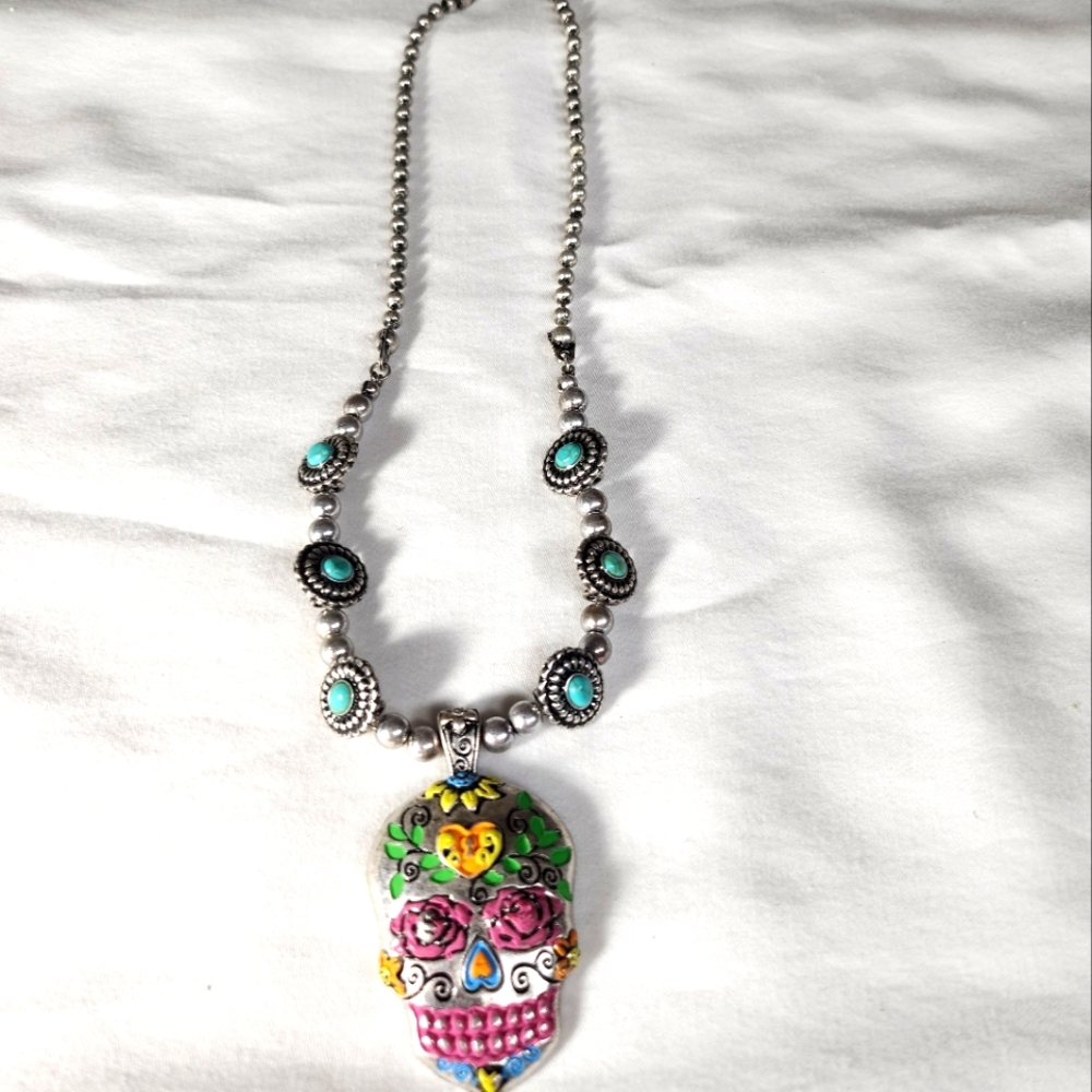 Sugar Skull Necklace - Gem